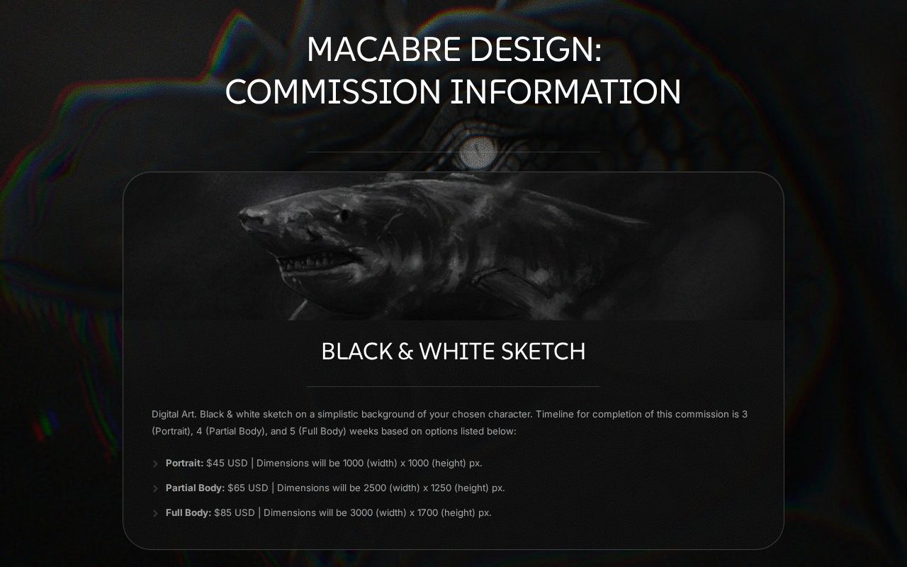 Macabre Design: Commission Information
